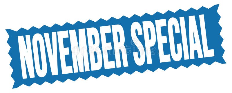 NOVEMBER SPECIAL Text Written on Blue Stamp Sign Stock Illustration ...