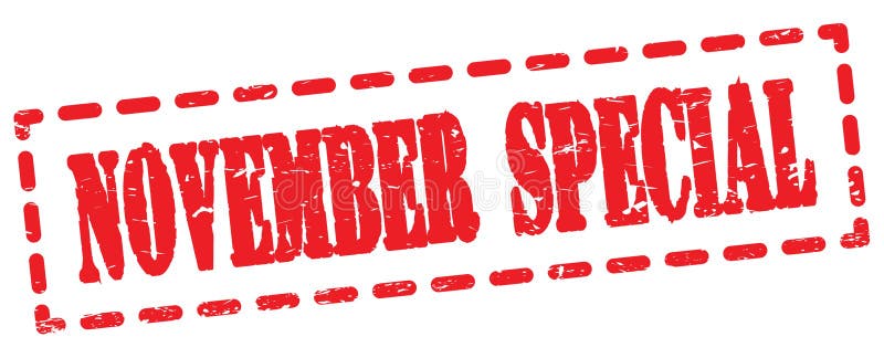 NOVEMBER SPECIAL Text Written on Red Stamp Sign Stock Illustration ...