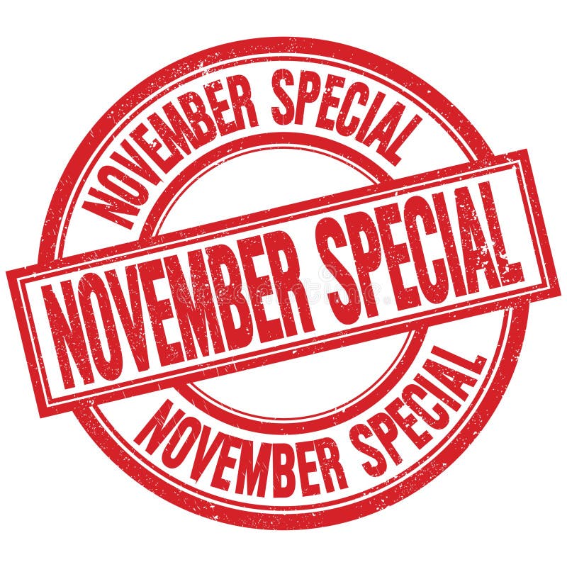 NOVEMBER SPECIAL Written Word on Red Stamp Sign Stock Illustration ...