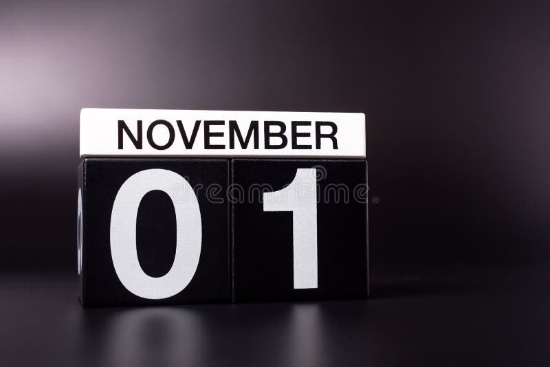November 1st. Image of November 1 Calendar on Black Background Stock ...