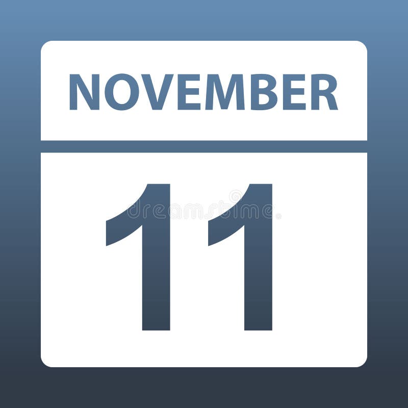 November 11. Vector Flat Daily Calendar Icon. Date And Time, Day, Month ...
