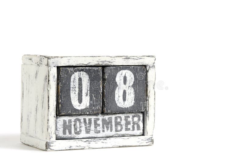 November 08 on Wooden Calendar, on White Background. Stock Photo ...