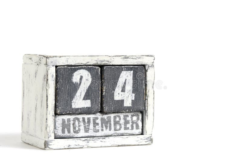 November 24 on Wooden Calendar, on White Background. Stock Image ...