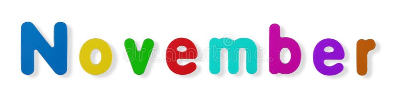 November Word in Coloured Magnetic Letters Stock Photo - Image of ...
