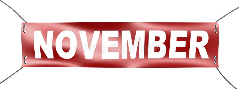 November Word on Red Banner Stock Illustration - Illustration of ...
