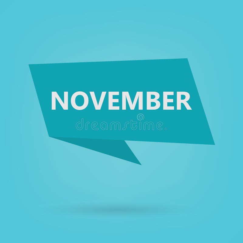 November word on a sticker stock vector. Illustration of banner - 129546095