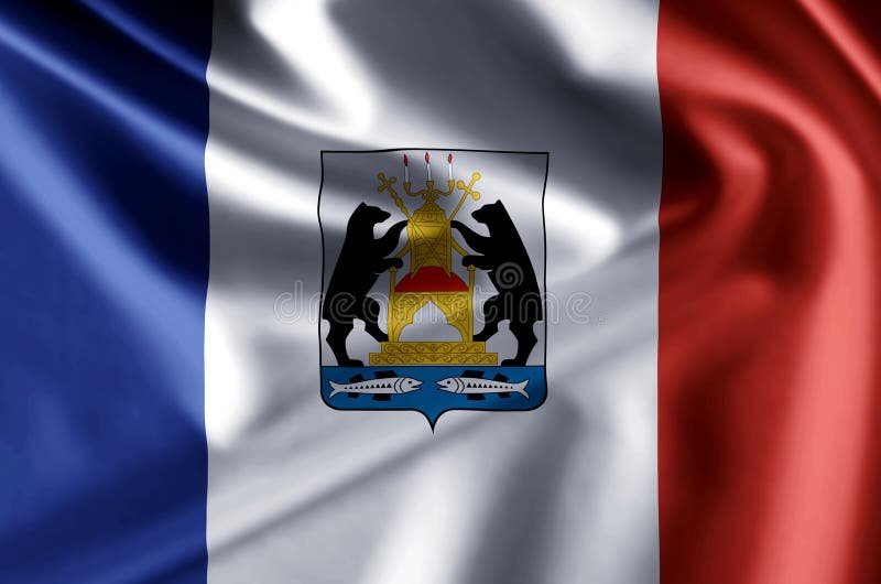 Novgorod Realistic Flag Illustration. Stock Illustration - Illustration ...