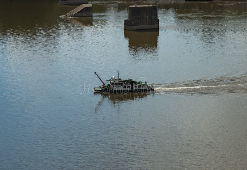 NOVI SAD, SERBIA - May 18th: Small Boat Floating on River Danube ...
