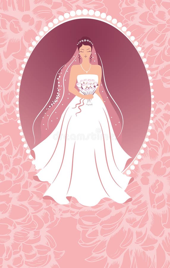Novia con un ramo. ilustración del vector. Ilustración de fondo - 19030602
