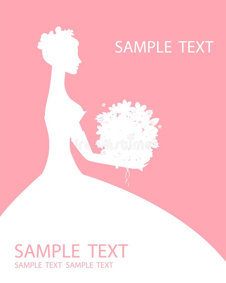 Novia hermosa con el ramo ilustración del vector. Ilustración de ...