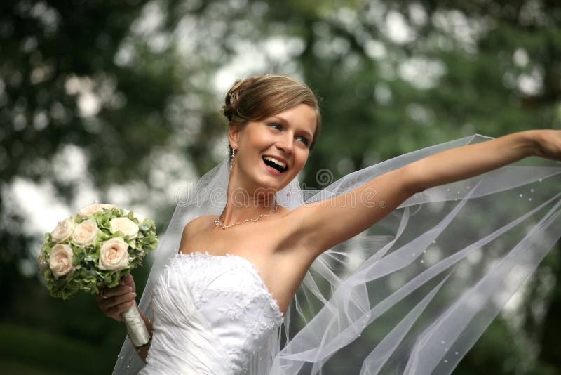 Novia hermosa con velo foto de archivo. Imagen de alineada - 11085958