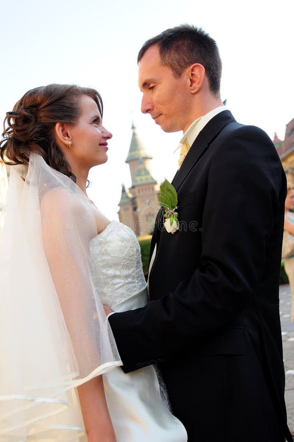 Novia y novio imagen de archivo. Imagen de mirada, ceremonia - 5861445