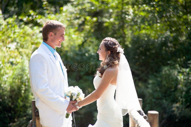 Novia Y Novio Felices Foto De Archivo Imagen De Sonriente 23463400