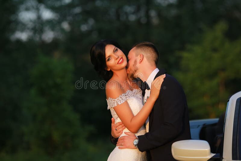 Novia y novio felices imagen de archivo. Imagen de morena - 74909561