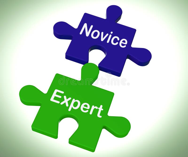 Expert Vs Novice Two Way Road Sign Skills Experience Expertise Stock ...