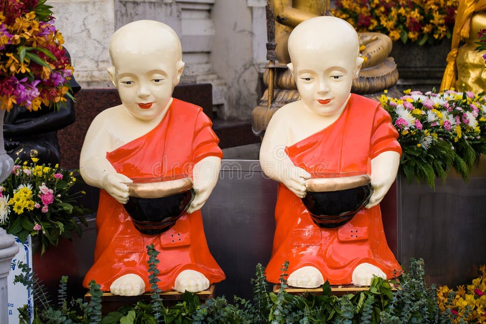 Novice Monk Puppet with Arm Bowl Stock Image - Image of religion ...