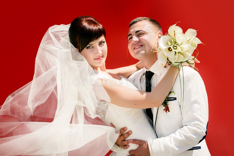 Novio feliz y la novia foto de archivo. Imagen de juego - 42017804