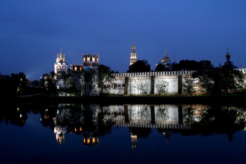 Novodevichy Monastery. Evening in Moscow. Stock Image - Image of walls ...