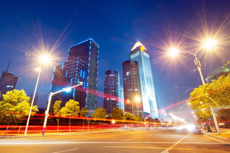 Now the city at night stock image. Image of driving, commercial - 29047283
