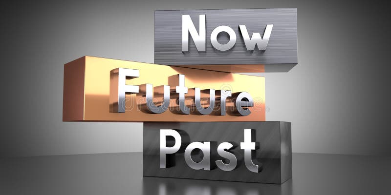 Now, Future, Past - Words on Metal Blocks Stock Illustration ...