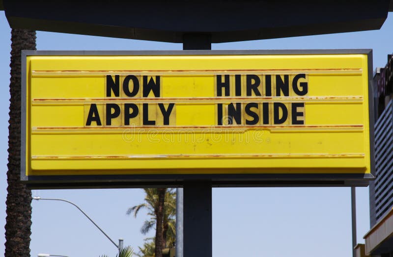Now Hiring - Apply Inside stock photo. Image of chalk - 96348314