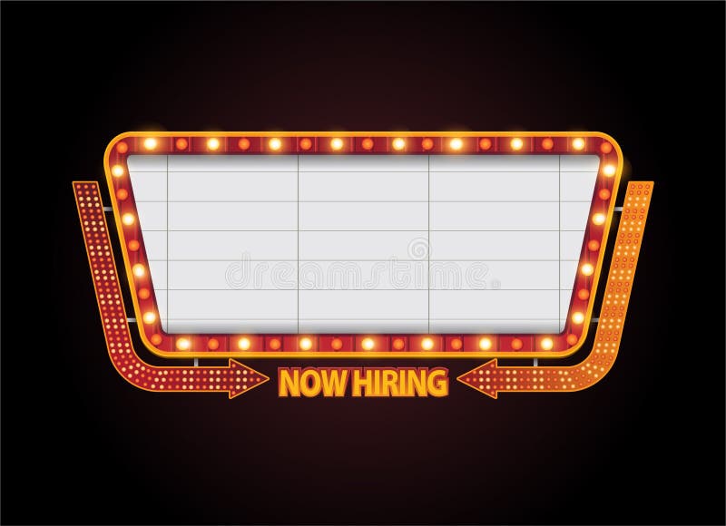 Now Hiring Banner Neon Sign Stock Vector - Illustration of banner ...