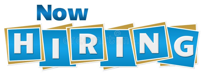 Now Hiring Blue Grey Blocks Stock Illustration - Illustration of hire ...