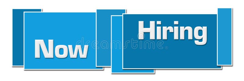 Now Hiring Blue Grey Blocks Stock Illustration - Illustration of hire ...