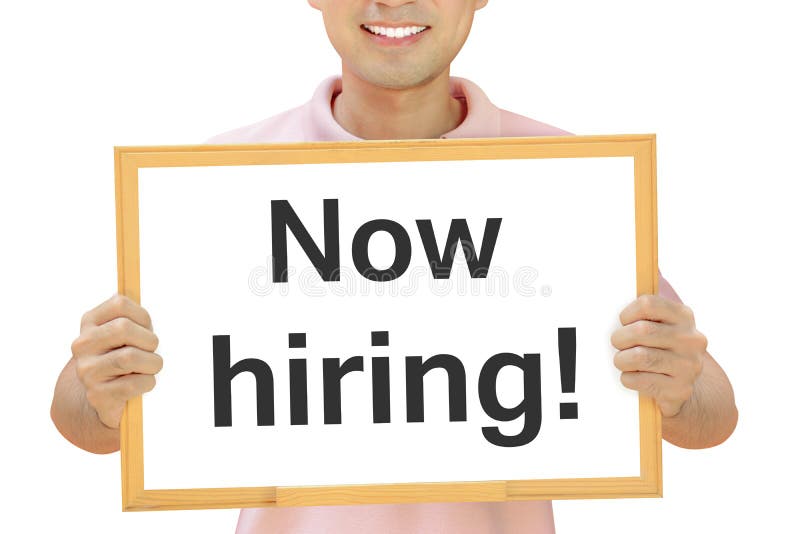 Hiring Now on Chalkboard in the Office. Stock Image - Image of concrete ...