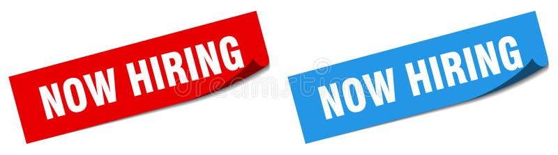 Now hiring sticker. stock vector. Illustration of notice - 153273226
