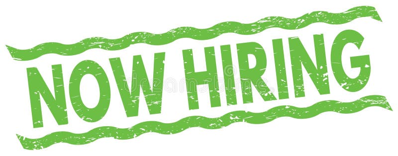 NOW HIRING Text on Green Lines Stamp Sign Stock Illustration ...