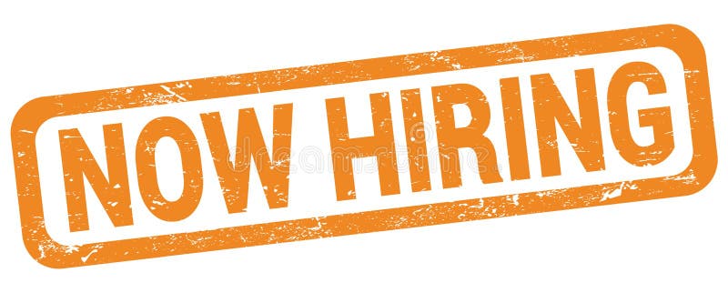 NOW HIRING Text Written on Orange Rectangle Stamp Stock Illustration ...