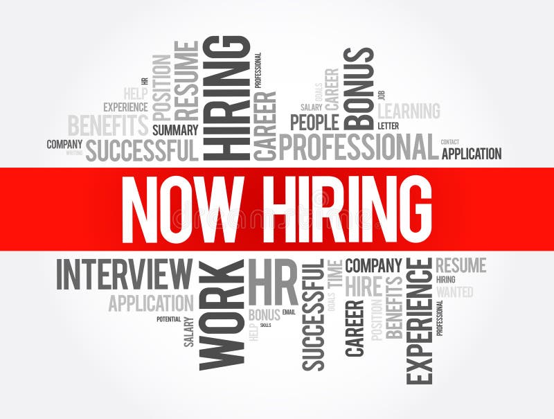 Now Hiring Word Cloud Collage, Business Concept Background Stock ...