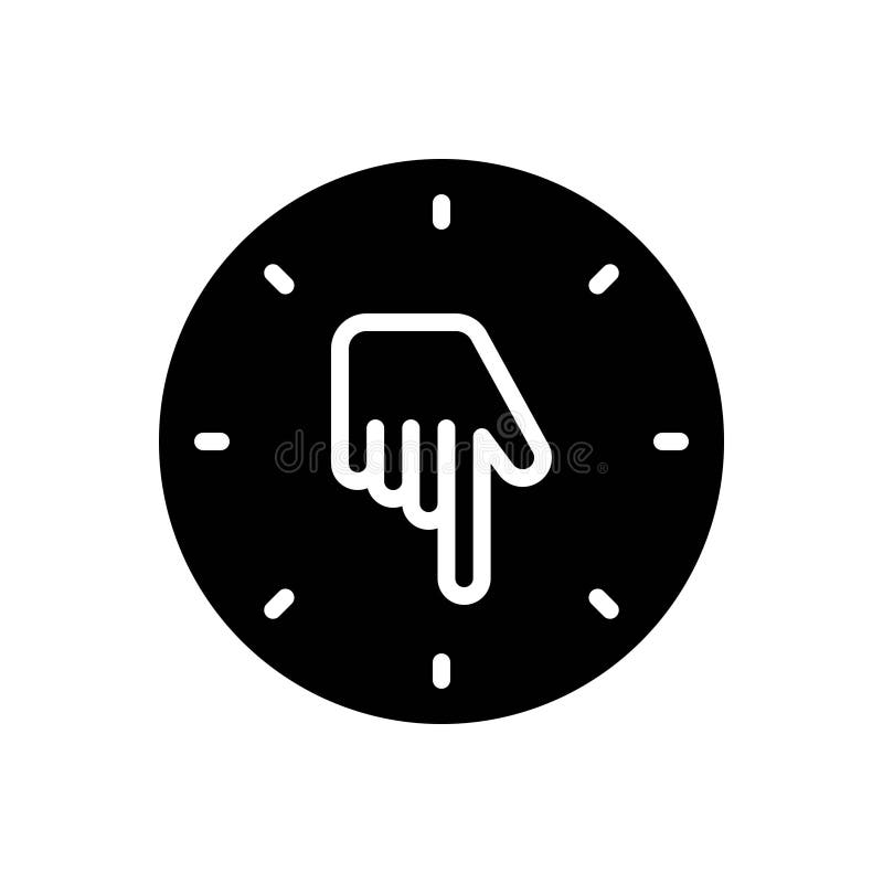 Black Solid Icon for Now, Presently and Nowadays Stock Vector ...