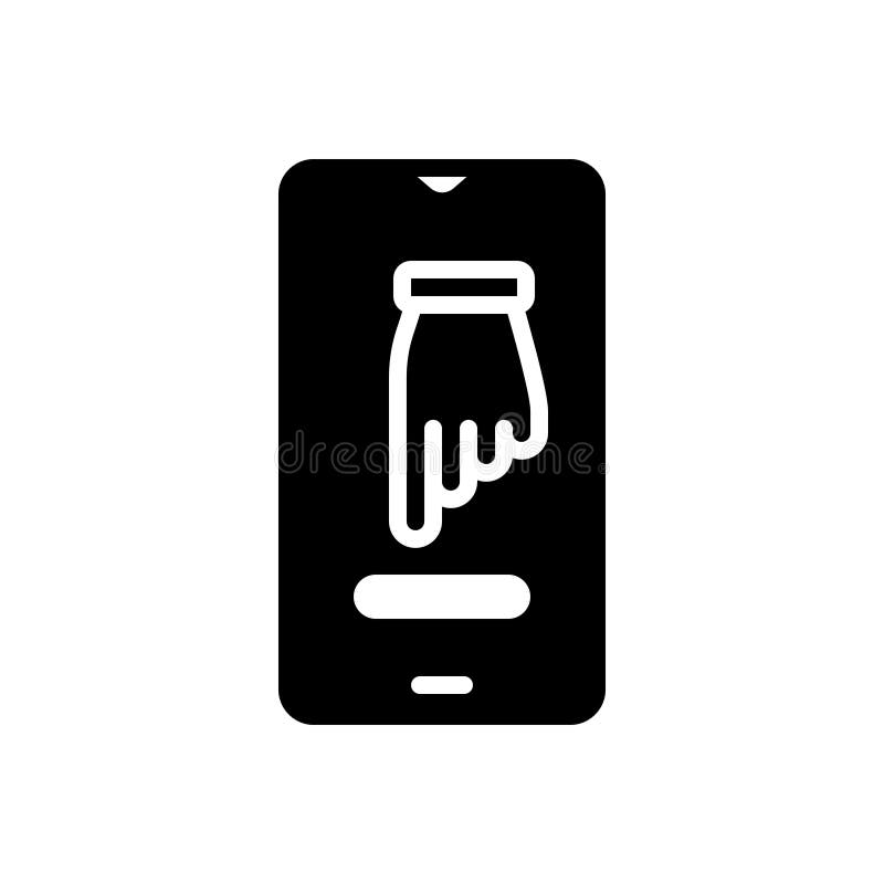 Black Solid Icon for Now, Today and Tap Stock Vector - Illustration of ...
