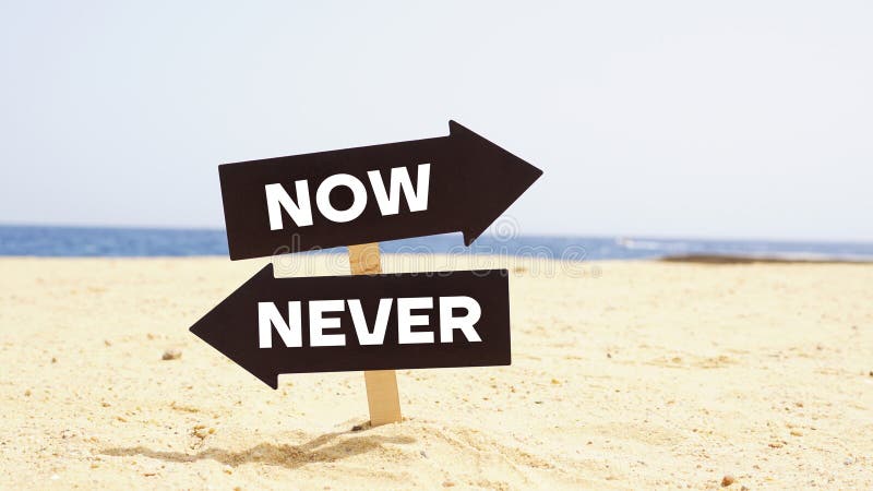 Now or Never is Shown Using the Text on the Signs Stock Illustration ...