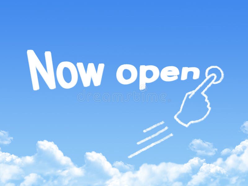 Now Open Message Cloud Shape Stock Illustration - Illustration of idea ...