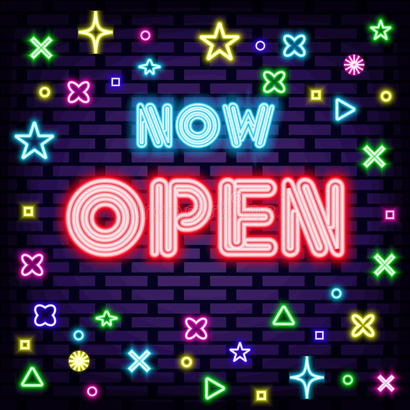 Now Open Neon Sign Stock Illustrations – 354 Now Open Neon Sign Stock ...