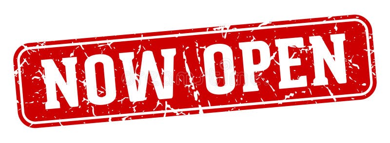 Now Open Rectangular Sign. Now Open Stamp Stock Vector - Illustration ...