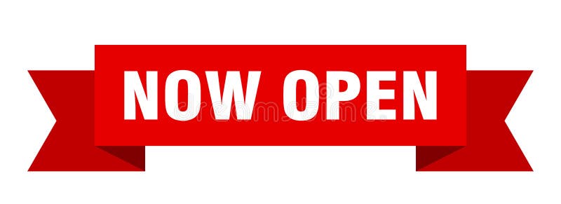 Now Open Ribbon. Now Open Isolated Band Sign Stock Vector ...