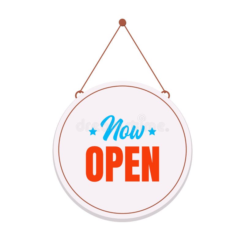 Round Open Signboard. Open Sign. Stock Vector - Illustration of ...