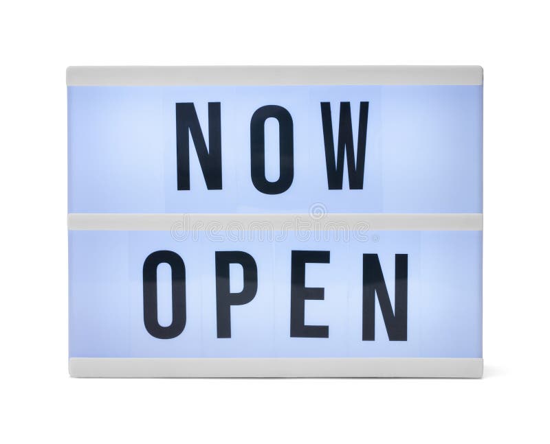 Now Open Sign stock photo. Image of business, frame - 219805762