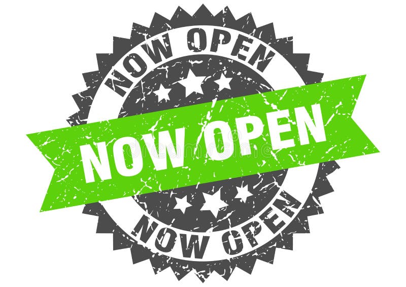 Now Open Stamp. Now Open Grunge Round Sign Stock Vector - Illustration ...