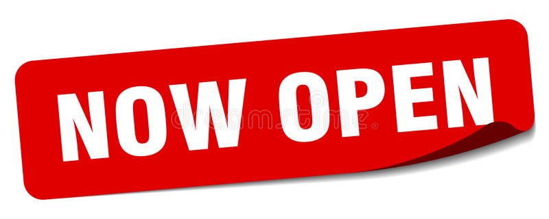 Now Open Sticker. Now Open Sign on Transparent Background Stock Vector ...