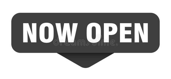 Now Open Sticker. Now Open Sign on Transparent Background Stock Vector ...