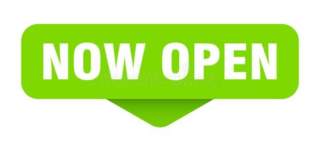 Now Open Sticker. Now Open Sign on Transparent Background Stock Vector ...