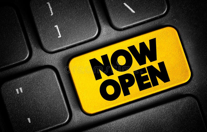 Now Open Text Button on Keyboard, Concept Background Stock Image ...