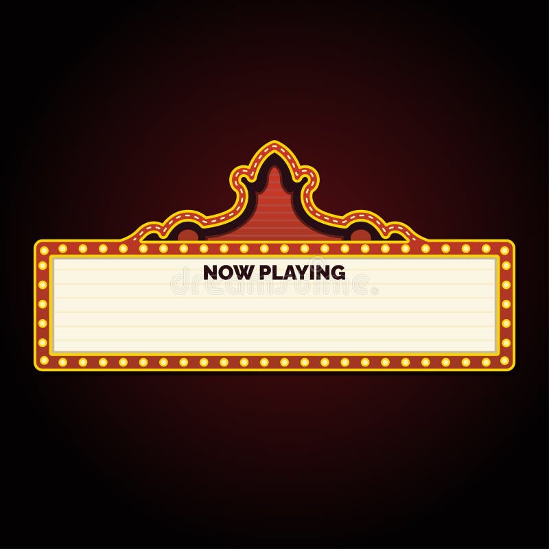 Now playing cinema sign stock vector. Illustration of movie - 383188233