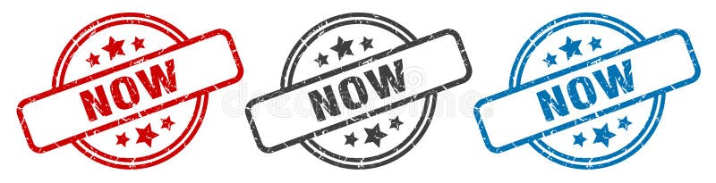 Now Stamp. Now Round Isolated Sign Stock Vector - Illustration of badge ...