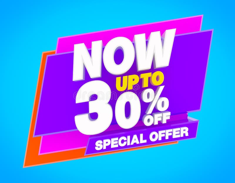 NOW UP TO 30 SPECIAL OFFER Illustration 3D Rendering Stock Illustration ...